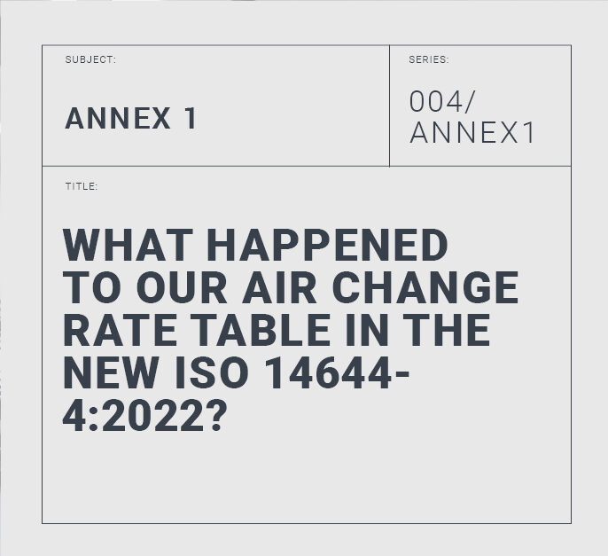 What happened to our Air Change Rate Table in the new ISO 14644-4:2022?