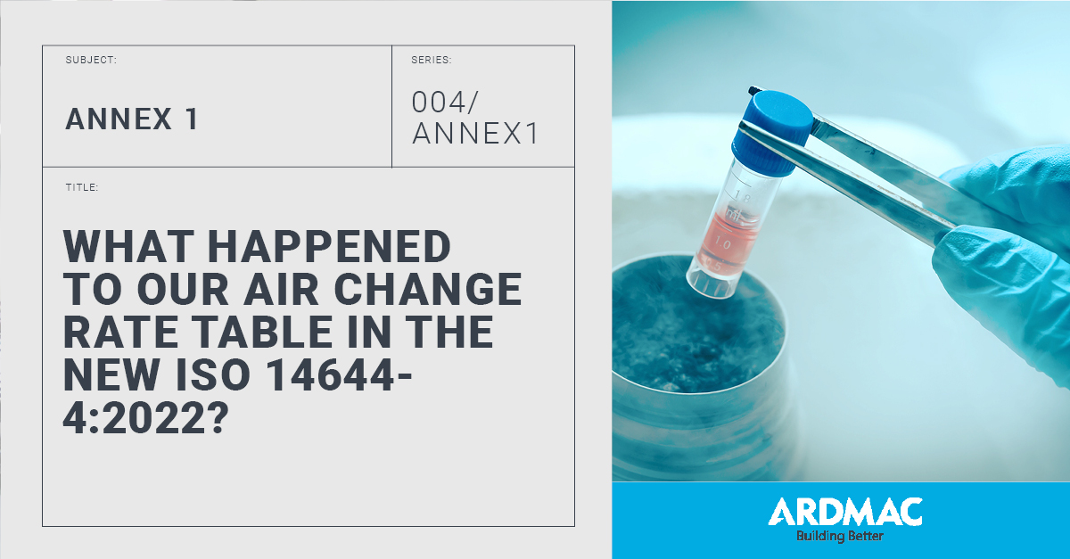 What happened to our Air Change Rate Table in the new ISO 14644-4:2022?